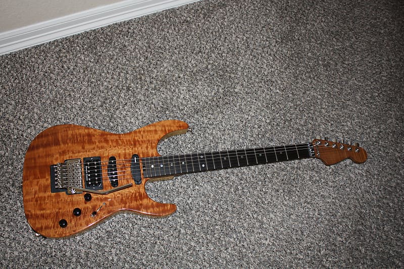 Warmoth Soloist Flame Koa Relic, Musikraft 6A neck Upgrades!! | Reverb
