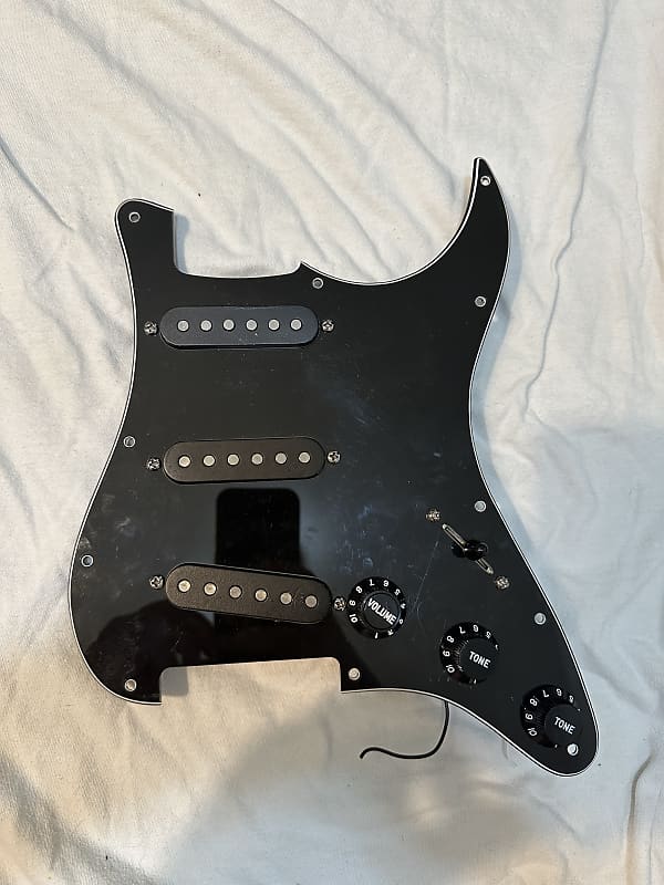 Fender SCN Loaded Pickguard Black with S-1 Switch | Reverb