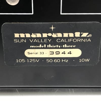 Marantz Model 33 Stereo Preamp Console Preamplifier | Reverb