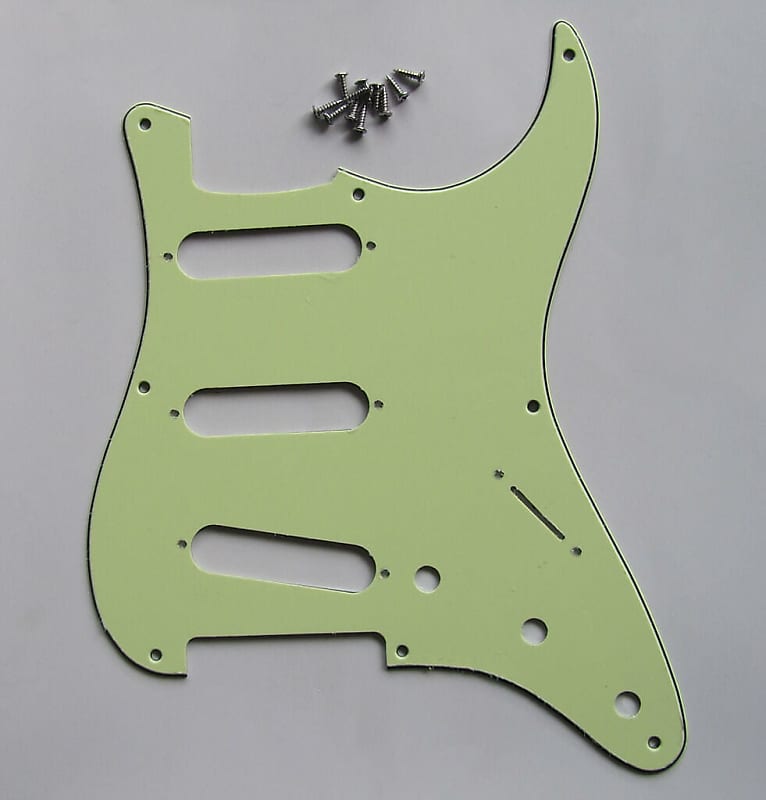 Mint Green Strat Style Guitar Scratch Plate Pickguard SSS | Reverb