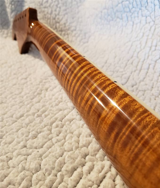Beautiful USA Roasted, bound 5A flame maple neck.Hidden fret | Reverb