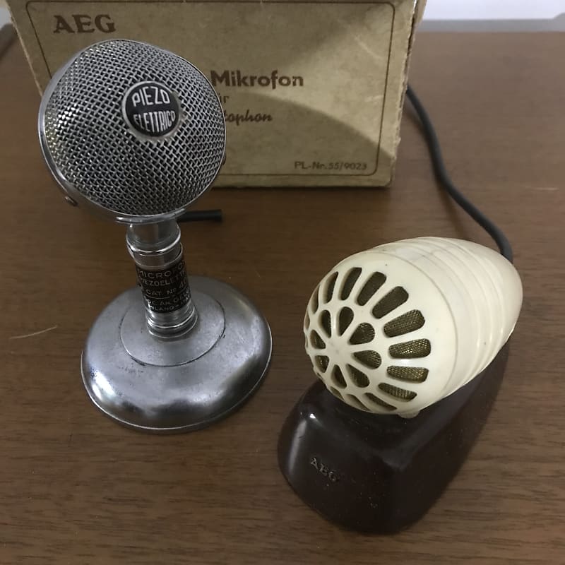 Very rare! AEG Krystal microphone bachelite + Geloso piezo | Reverb