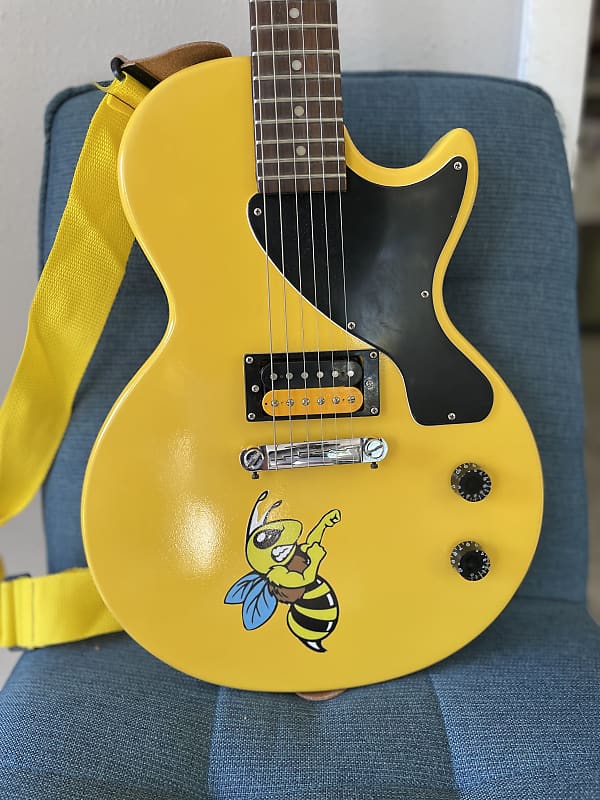 Yellow Epiphone Les Paul Junior gig bag, tuner and FREE | Reverb