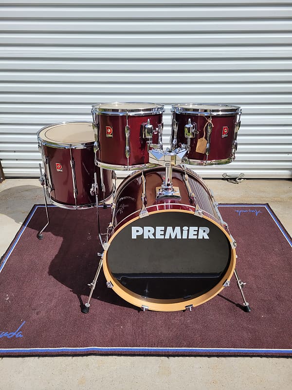 Premier Cabria Mk1 4 Piece Drum Shell Pack - Burgundy (196-1) | Reverb