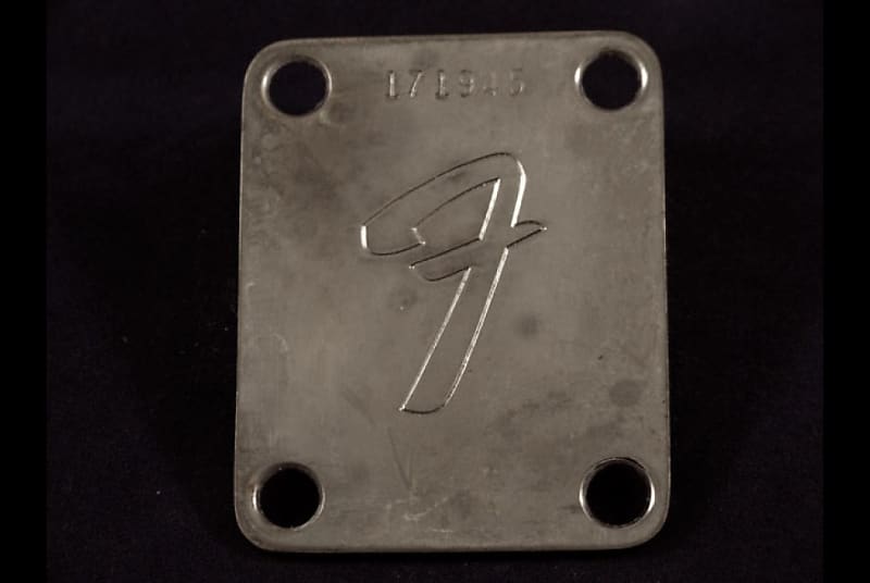 Vintage Style Neck Plate F stamped with Serial Number - | Reverb