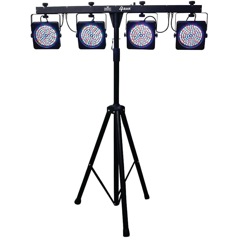 4 Bar Led Wash Light System W/Foot Switch & Carrying Case | Reverb