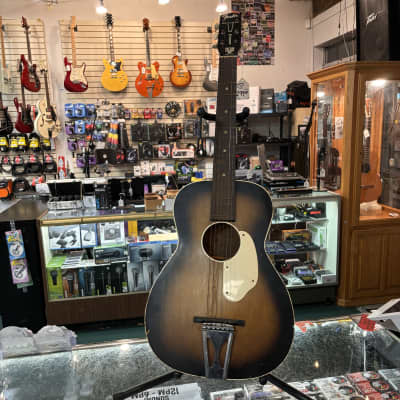 Stella Harmony H933 Fender Headstock Red Faux Tiger Stripe | Reverb