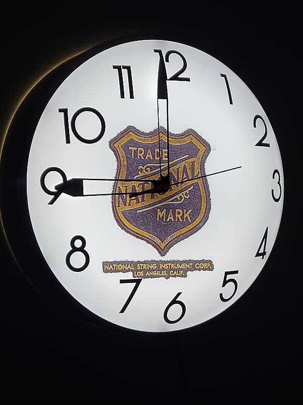 National Guitars Dealer Style Light Up Clock Killer Cool | Reverb UK