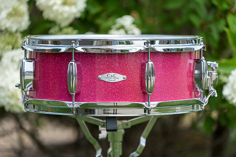 C&C Snare Drum 2023 - Candy Pink over Crushed Glass | Reverb