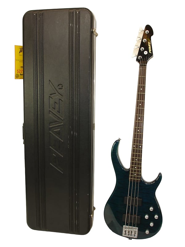 Peavey Fury Iv 4 String Bass Guitar Trans Blue W Case Reverb