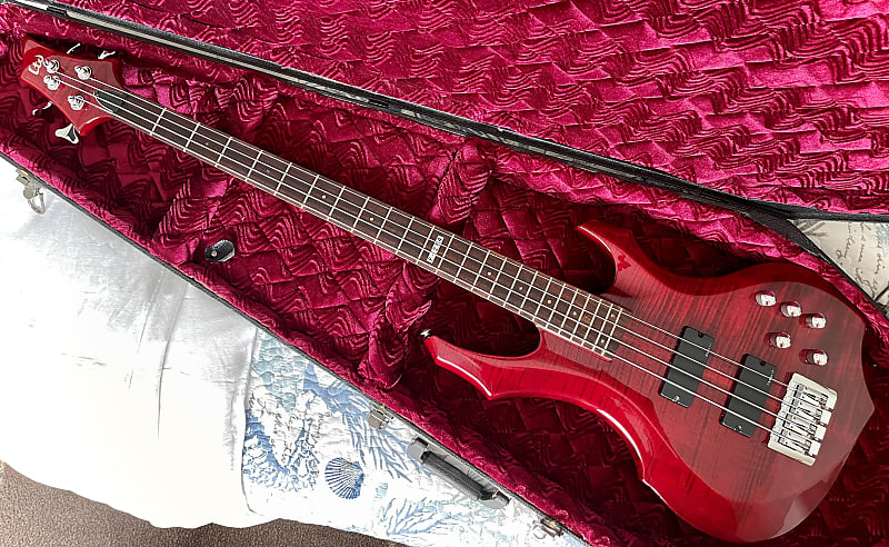 ESP LTD F-254 Bass Guitar 2007? - Translucent red | Reverb