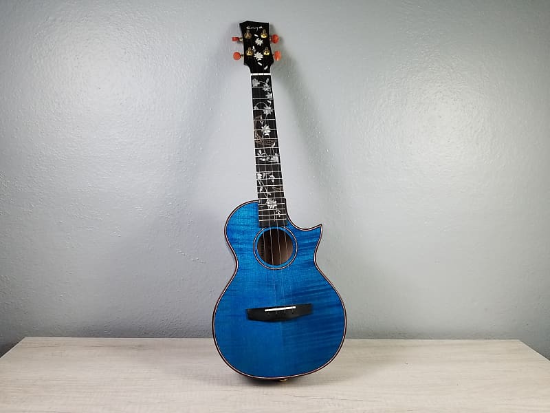 Enya Flower Series Blue Tenor Ukulele | Reverb