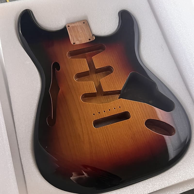 Strat electric guitar body standard body sunset color semi | Reverb