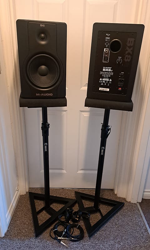 M-Audio BX8-D2 8" Active Studio Monitor (Pair) with extras | Reverb