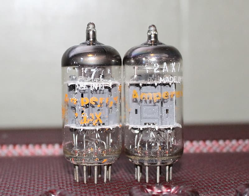 AMPEREX ECC83 HOLLAND 12AX7 PERFECT MATCH PAIR GRAY PLATE | Reverb