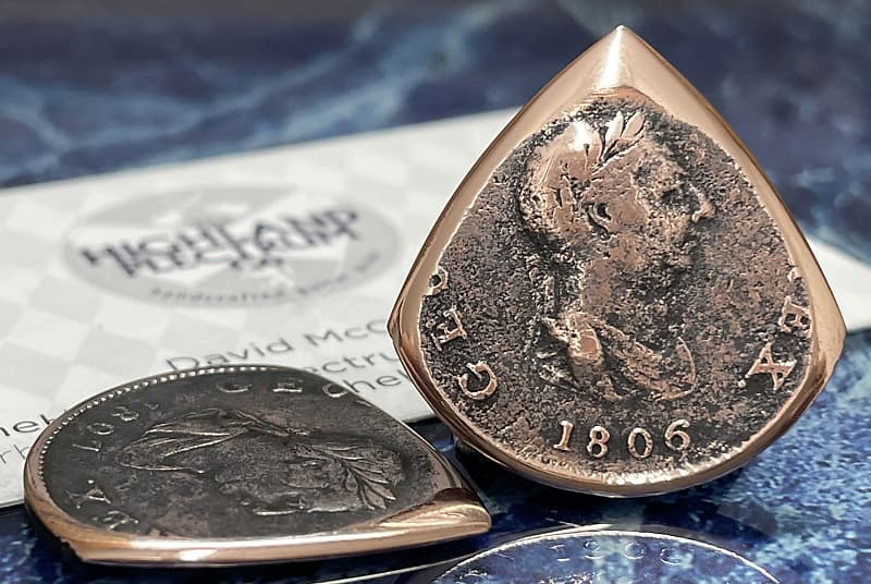 The Highland Plectrum Co. King George Half Penny Coin Pick / | Reverb