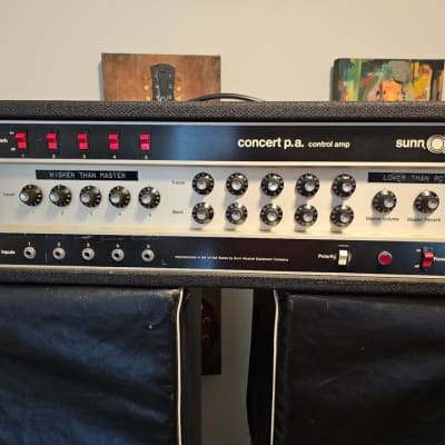 Sunn Concert PA Control Amp and Cabinets 70's - Black Tolex | Reverb