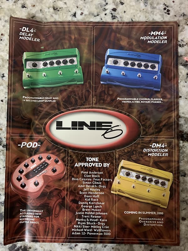 Line 6 Pedal Modeler Brochure MM4 DL4 DM4 POD | Reverb