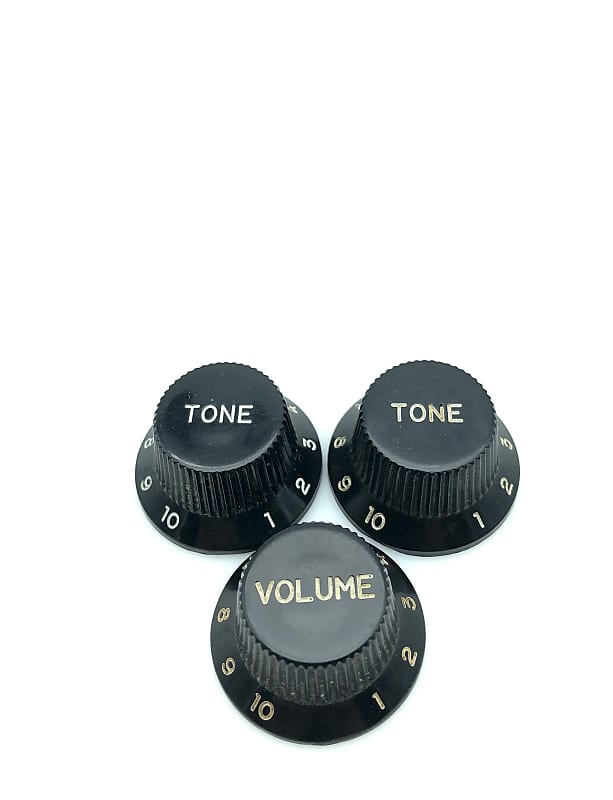 Stratocaster Style Knobs Set Black | Reverb
