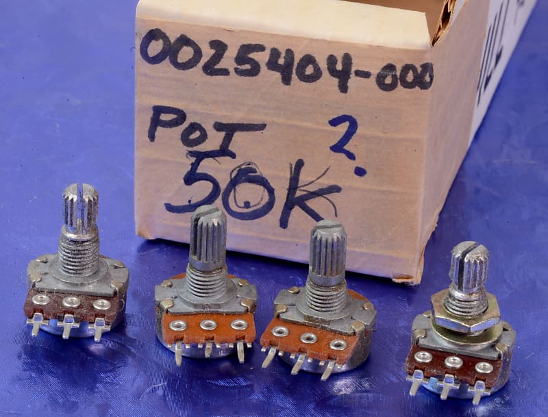 Four Genuine Fender CTS 50K Audio Taper Mini Pots 0025404000 | Reverb