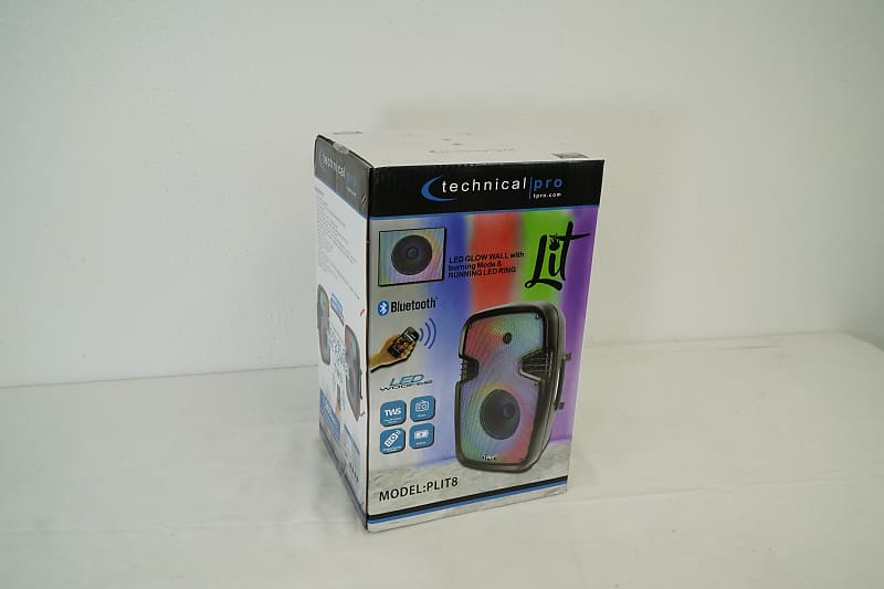 Technical Pro PLIT8 Rechargeable Portable 8" Bluetooth Party | Reverb