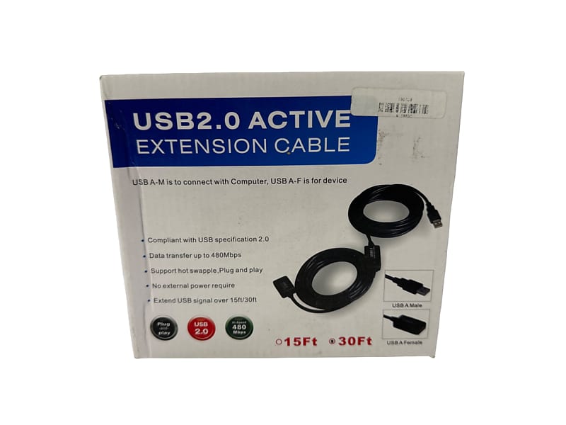 USB 2.0 Active Extension Cable 15ft - USB A Male to Female | Reverb
