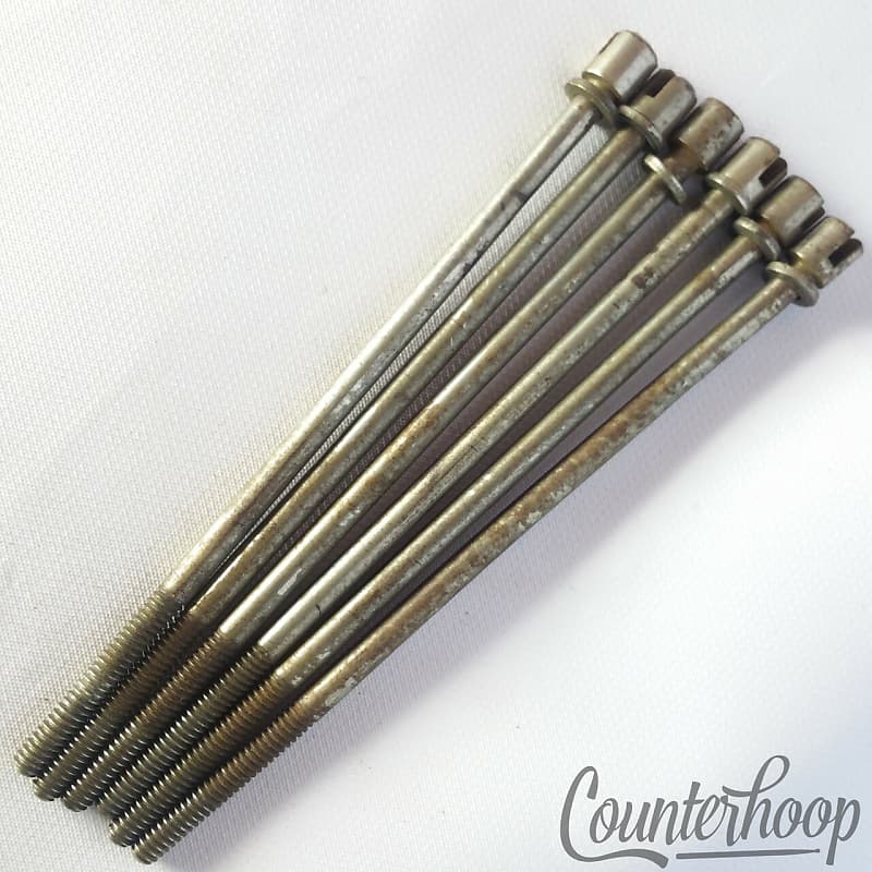 Leedy 6x 5" Slotted T-Rods Tom/Snare Drum Nickel Tension | Reverb
