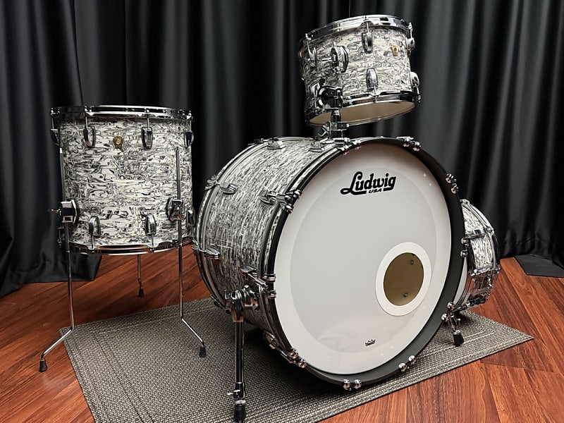 Ludwig Drums Sets USA Classic Maple Ltd. White Abalone Kit | Reverb