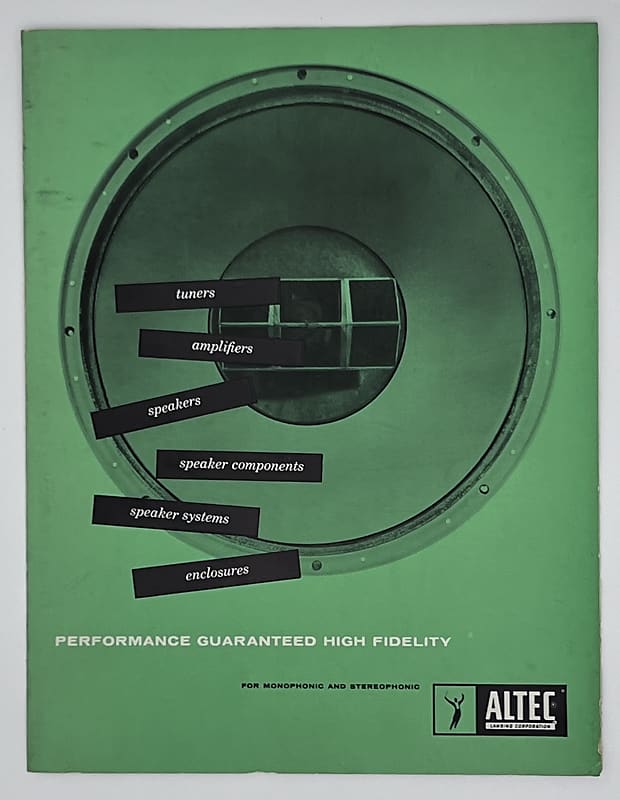 Altec High Fidelity Brochure Poster VoTT 360A 445A 604B 1960 | Reverb