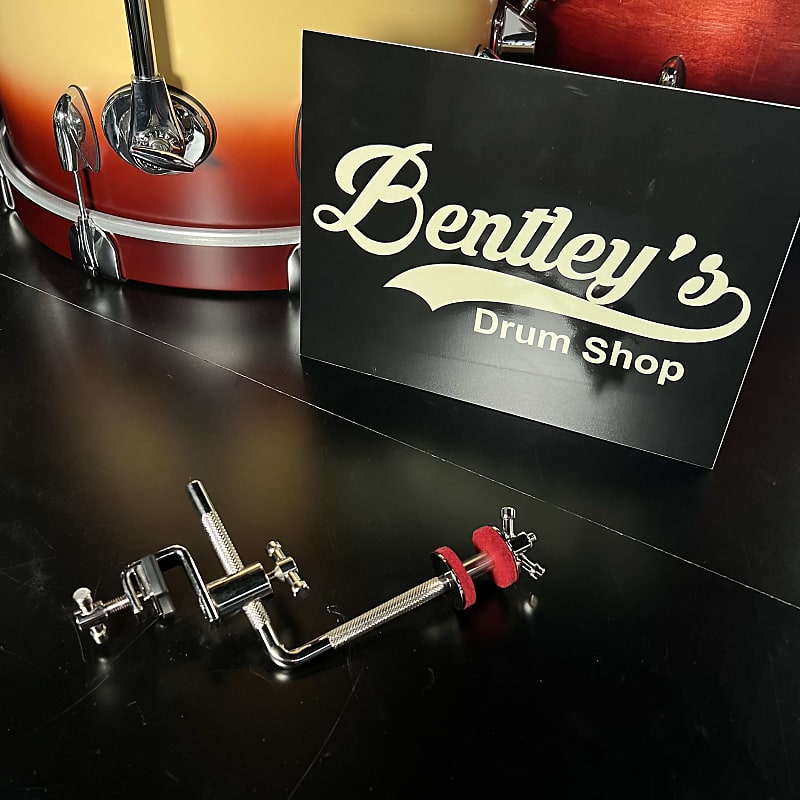 A&F Nickel Hoop Mounted Bass Drum Hoop Cymbal Clamp and L-Arm | Reverb