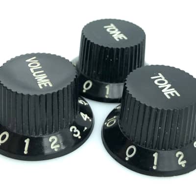 Stratocaster Style Knobs Set Black | Reverb