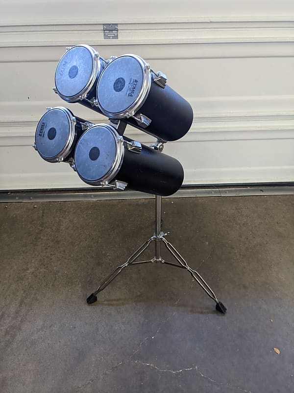 Tama Octobans (4) High Pitch w/ Stand 1980-1990s - Black | Reverb