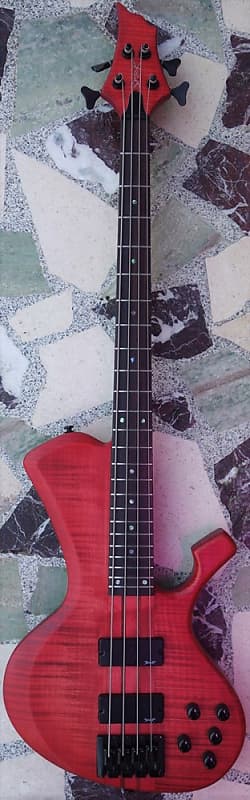 Spear S-2 Bass Guitar, Transparent Red | Reverb UK