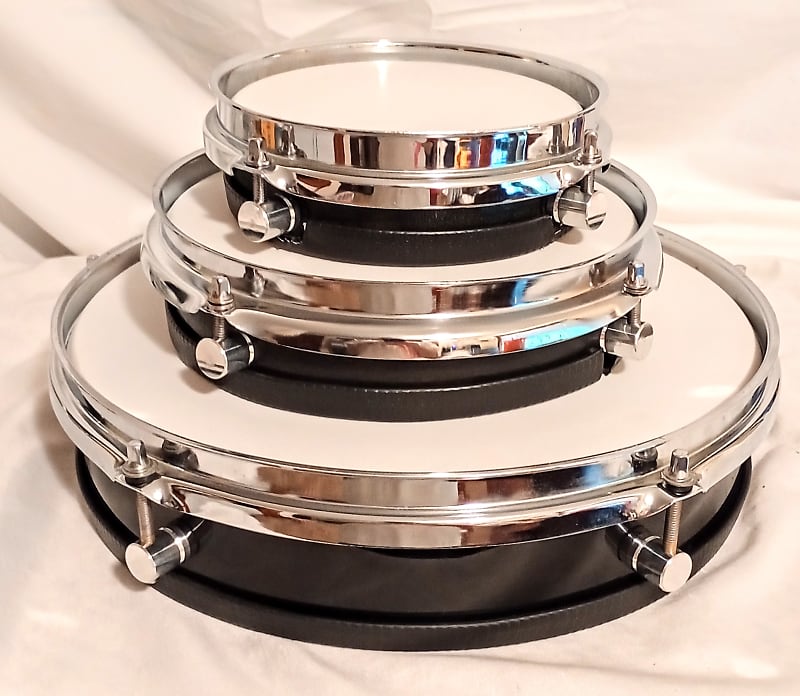 UNMARKED PANCAKE HIGH TOMS ADD-IN SET(3)- Black Satin | Reverb