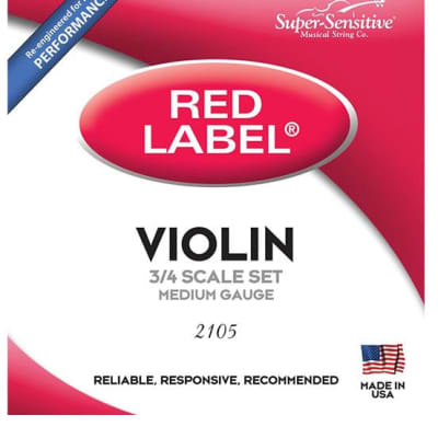 Super-Sensitive 6105 Red Label Cello String Set - 3/4 Size | Reverb