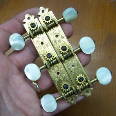 Waverly Gold plated pearl button engraved tuners for slot | Reverb