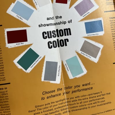 Circa 1964 Gibson Custom Color Chart Vintage | Reverb Portugal
