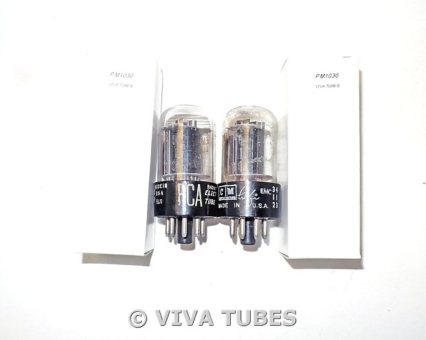 NOS Matched Pair Sylvania USA 6EM7 [=6EA7] Black Plate O Get | Reverb