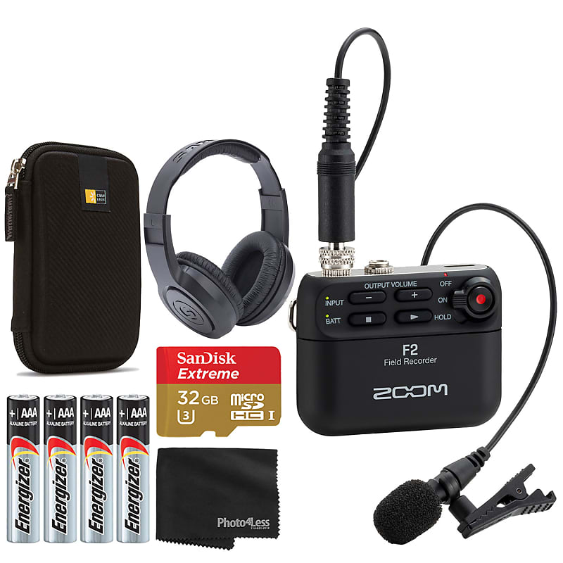 Zoom F2 Portable Field Recorder with Lavalier Microphone + | Reverb