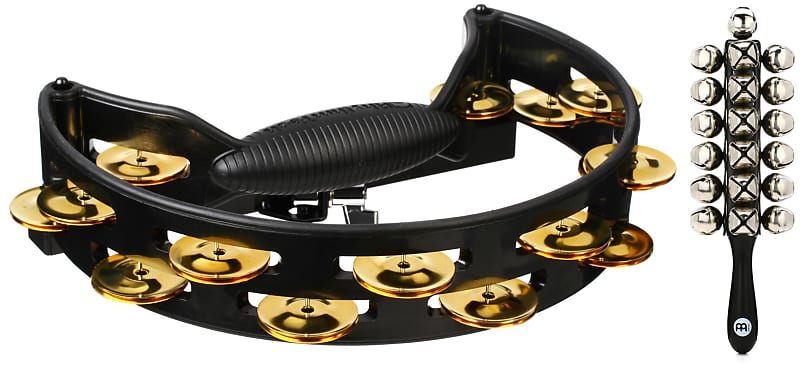 Rhythm Tech Pro Series Tambourine - Black/Black with Brass | Reverb