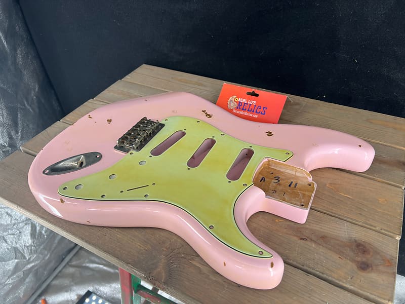 Real Life Relics Strat® Body Aged Shell Pink Nitro 3 lbs 11 | Reverb