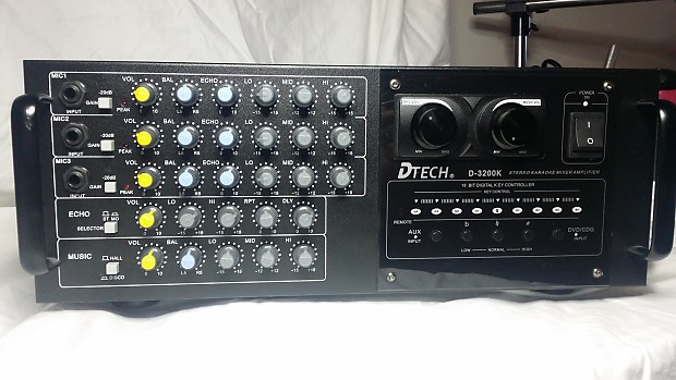 DTECH D-3200K Karaoke Mixer Amp. 3 MICs, DIGITAL KEY CHANGER. | Reverb