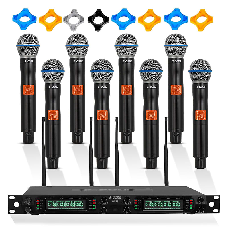 5 Core Wireless Microphones 8 Channel Dynamic Karaoke | Reverb