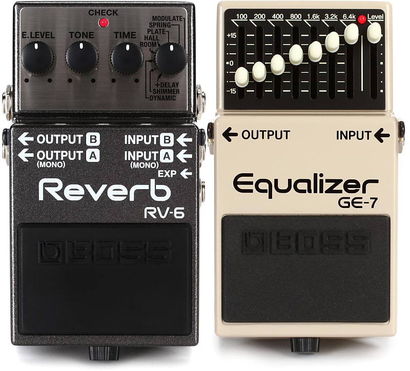 Boss RV-6 Digital Reverb Pedal Bundle with Boss GE-7 7-band | Reverb