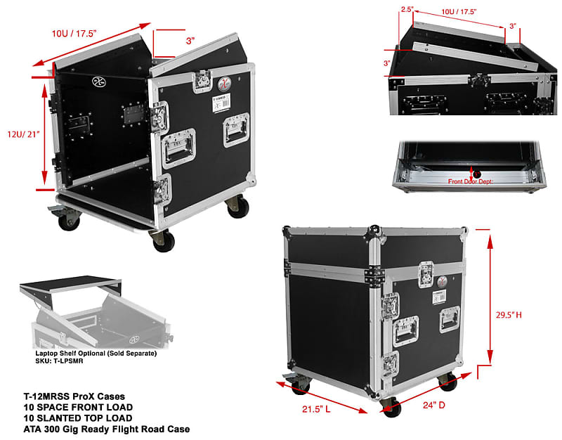ProX T-12MRSS 12U Rack x 10U Top Mixer DJ Combo Flight Case | Reverb