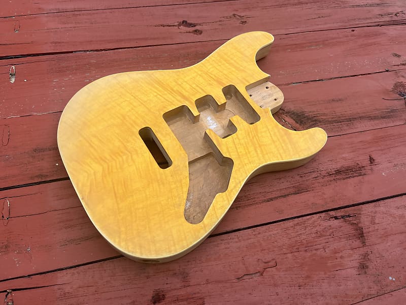 Flame Maple Strat Project Body - Natural | Reverb