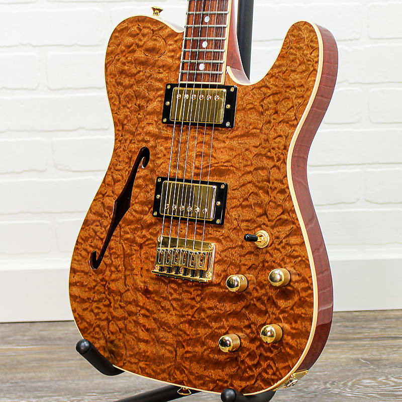 Kurt Wilson Thinline Semi Hollow T-Style HH -- Amber Stain w/ | Reverb