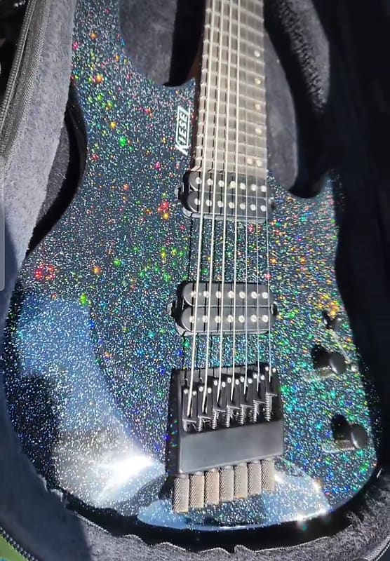 Kiesel Om7 Rainbow Sparkle/ Mulitscale /Fanned Fret/ 7 String | Reverb