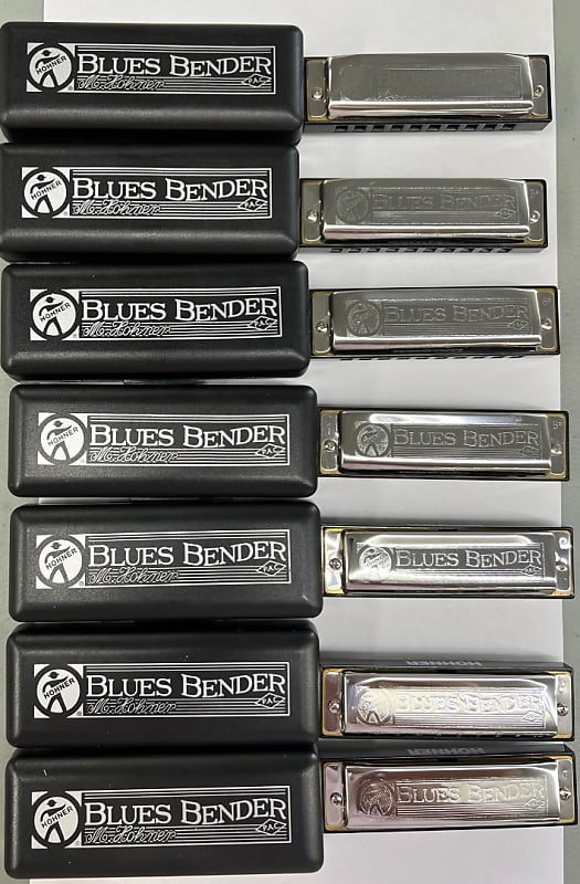 Lot of 7 Hohner Blues Bender Harmonica - Keys of A, 3 | Reverb