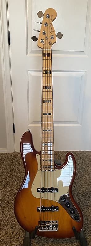 Fender 5-string Jazz Bass American Elite V Sunburst | Reverb